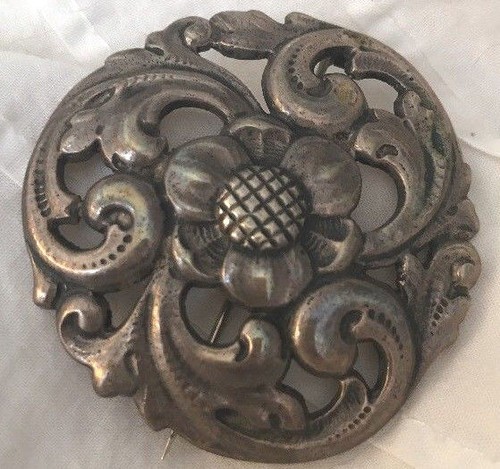 ANTIQUE 830S SILVER BROOCH NORWAY TRONDHEIM ROSE | eBay