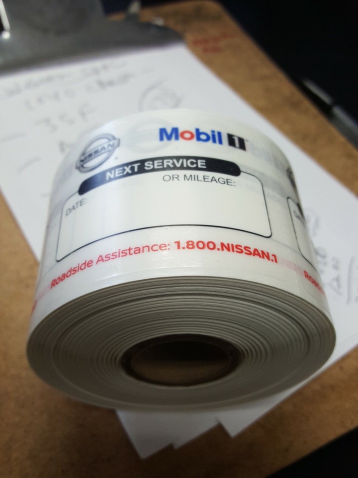NISSAN MOBIL 1 Oil Change Stickers (100 Stickers) | eBay