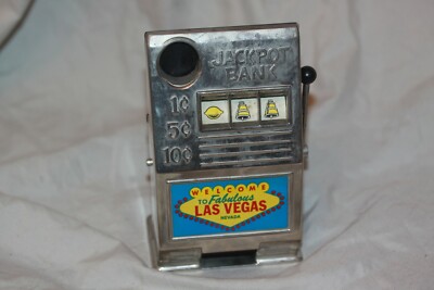Vintage Toy Slot Machine Las Vegas Nevada Jackpot Coin Bank | eBay