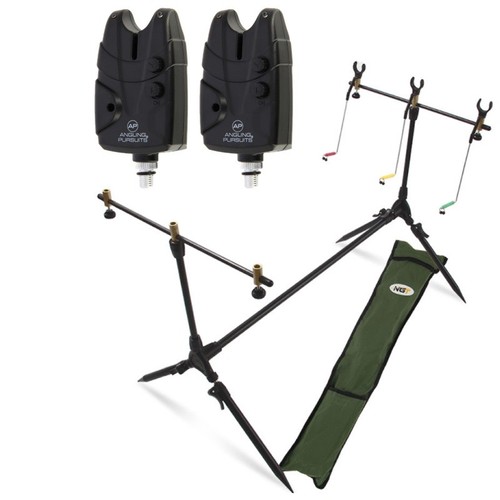 Full Carp Fishing Set up Rods Reels Hair Rigs Bite Alarms Holdall ...