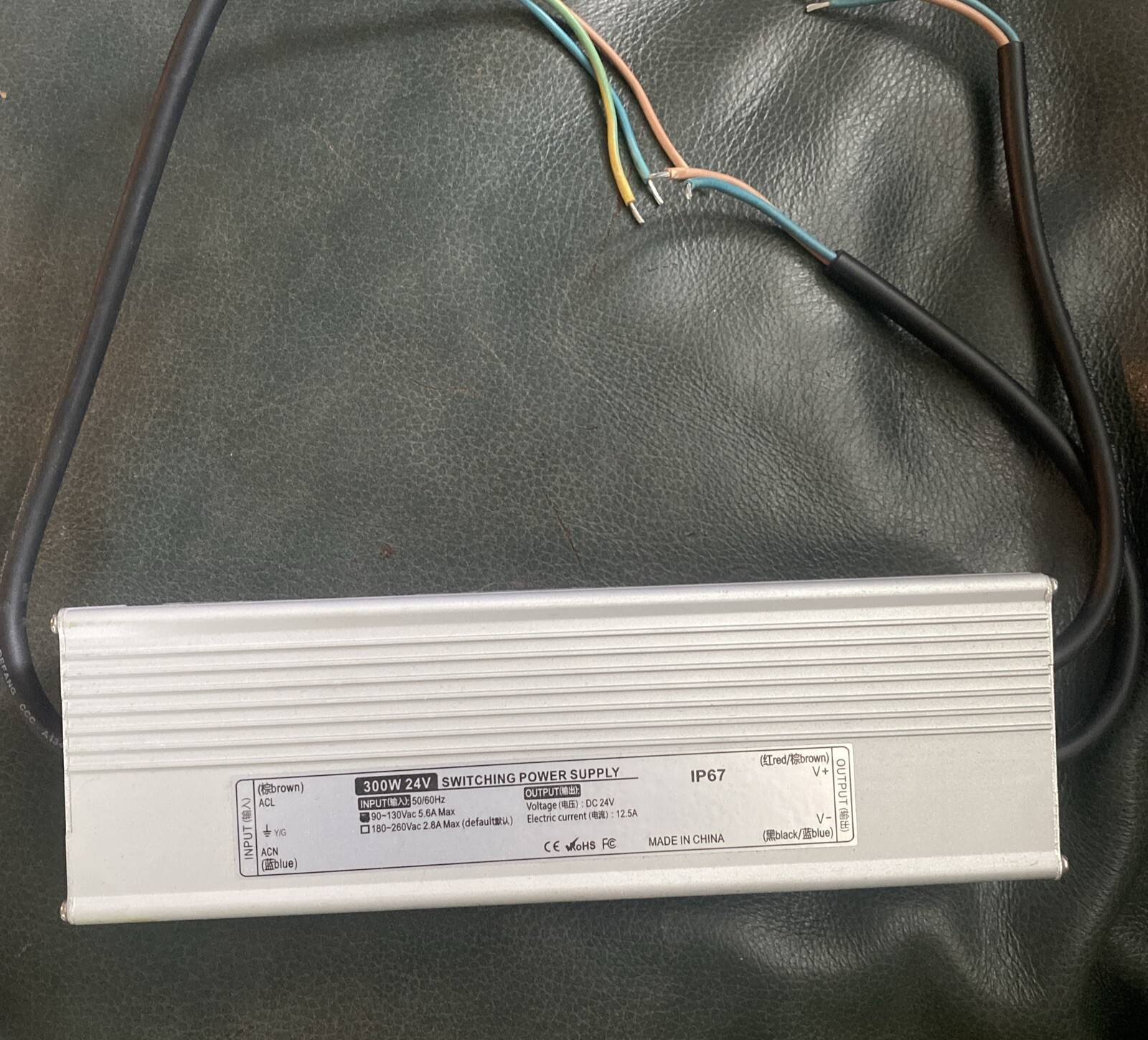 300 Watt LED Driver 90-130V AC - 24V DC Low Voltage Output Transformer ...