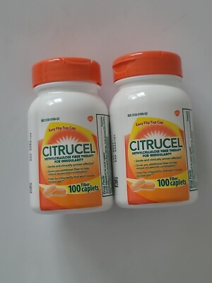 2-CITRUCEL Fiber Therapy Regular Strength -100 Caplet Each Bottle Exp ...