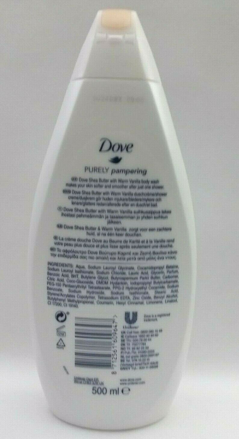 LOT 3 ~ DOVE Shea Butter & Vanilla Moisturizing Body Wash Bath 16.9 Oz ...