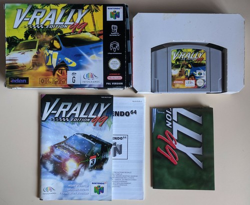 V-RALLY EDITION 99 Nintendo 64 N64 PAL GAME w/Box, Manual, Poster ...