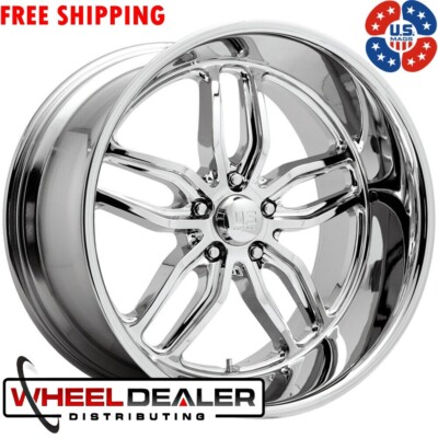 22" STAGGERED US MAGS CHROME U127 C-TEN WHEELS RIMS C10 SQUAREBODY OBS ...