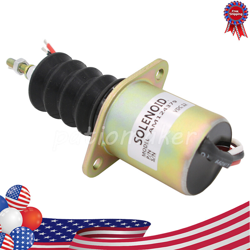 AM124379 AM124377 Fuel Shutoff Solenoid Compatible With John Deere 655 ...