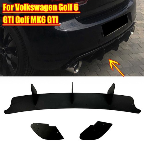 For VW Golf 6 MK6 GTI 2010-14 Rear Bumper Lip Diffuser 3 Fin Valance ...