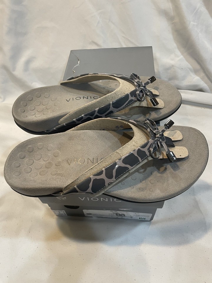 Vionic Bella II Flip Flop - Women's Orthotic Sandals Grey - 5 Wide | eBay