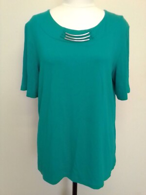 Black Pepper Ladies Size 12 Top Front Detail Short Sleeves Round Neck ...