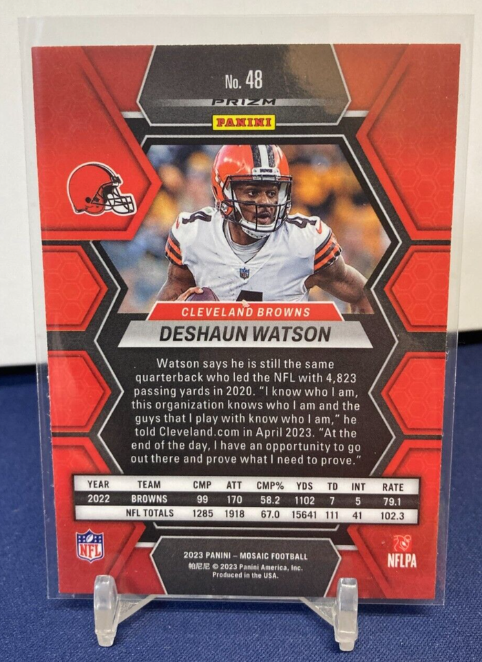 2023 Panini Mosaic Football Deshaun Watson Silver Mosaic #48 Cleveland ...