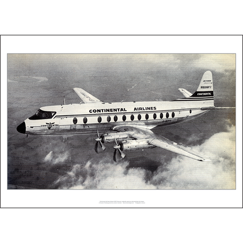 Continental Airlines Viscount Art Print – Vickers V.810 – 2 sizes ...