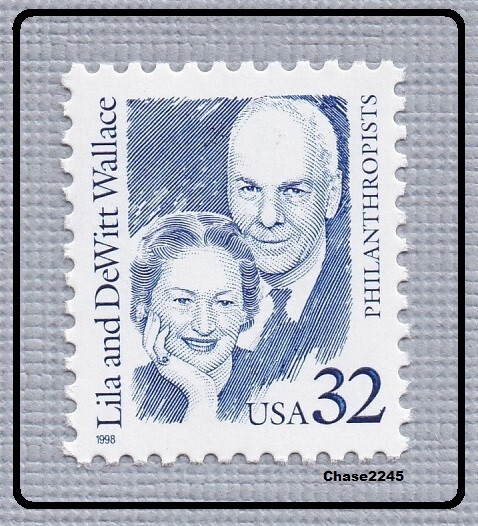 Scott #2936 Lila & DeWitt Wallace - Great Americans 32c (Pane Single ...