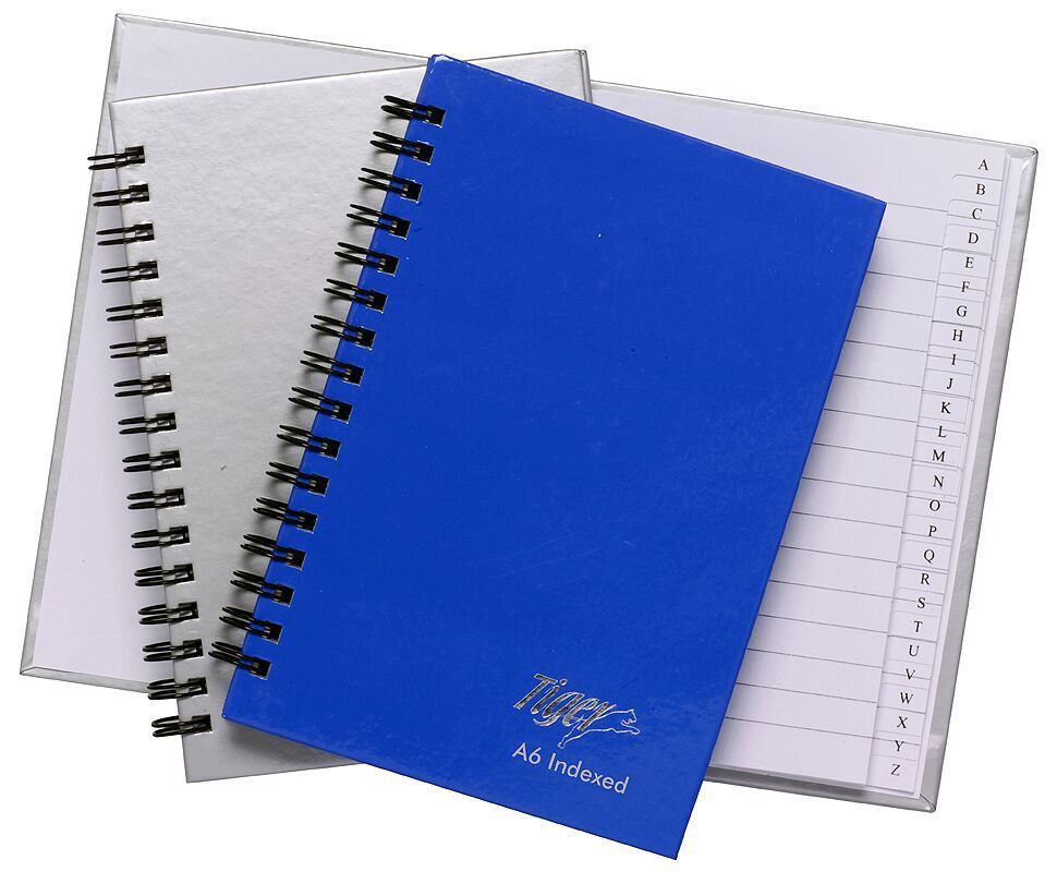A6 Index Book A-Z Twinwire Wirebound Pocket Notebook Blue Cover ...