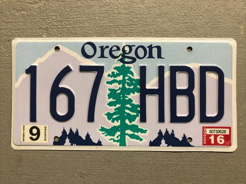 OREGON LICENSE PLATE PINE TREE🌲 PURPLE MOUNTAINS RANDOM LETTERS/NUMBERS ...