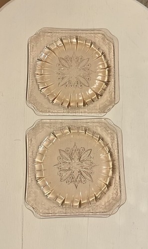 Jeanette Glass Set Of 2 Pink Adam Pattern 1930's Depression Glass ...