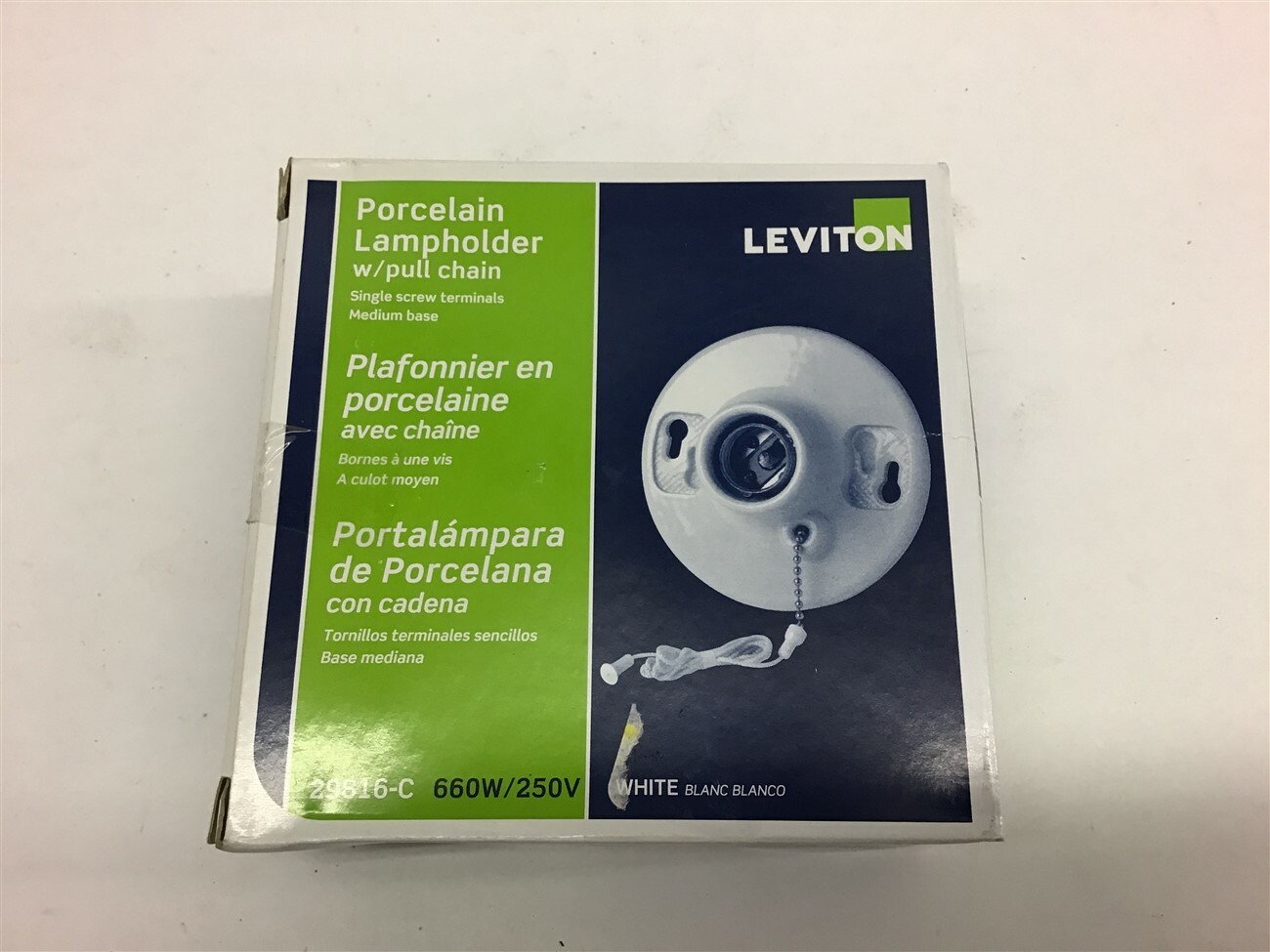 Leviton White Porcelain Lamp holder w/ Pull Chain 29816-C Lot of 4 | eBay