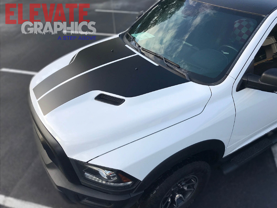 For Dodge Ram 1500 Stripes Sport Hood Graphics Racing Decals Vinyl 3M ...