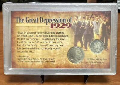 THE GREAT DEPRESSION 1929 COLLECTION MERCURY DIME& & BUFFALO NICKEL SET ...
