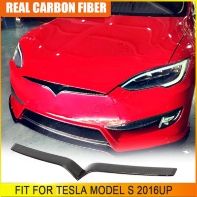 For Tesla Model S 16-21 Front Bumper Grille Grill Cover Strip Lip ...