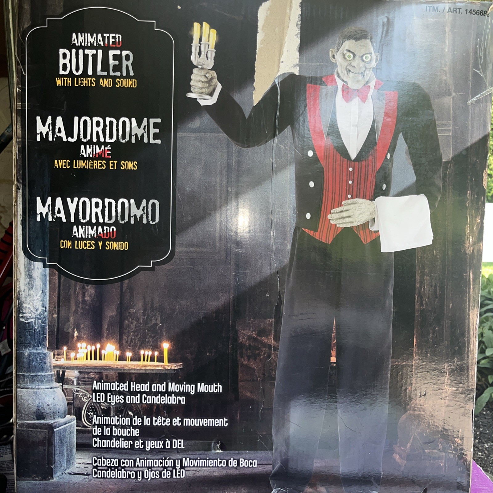 Animated Butler Lights & Sounds 7’ Tall Halloween Prop Anamatronic RARE ...