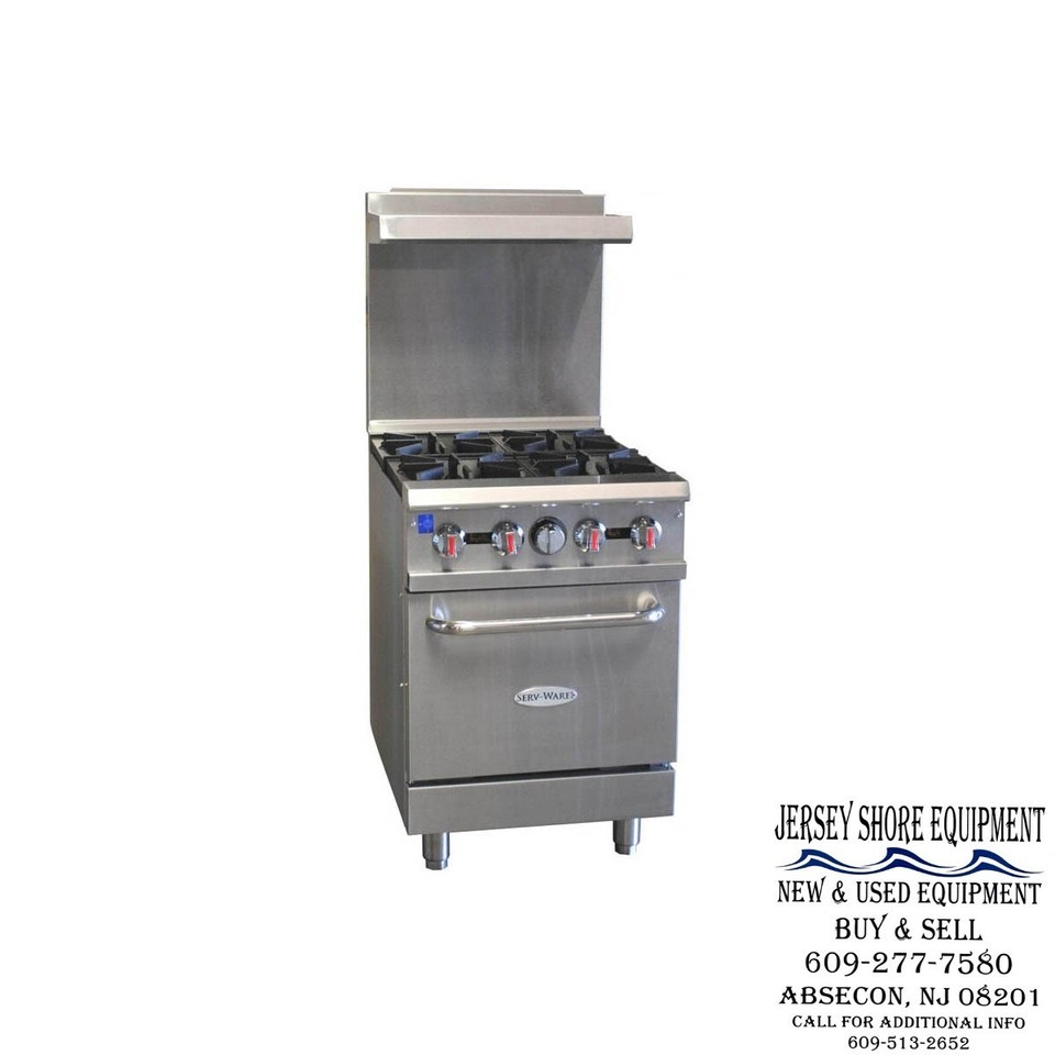 Serv-Ware SGR-4B-12G 36" Gas Restaurant Range w/ (4) Open Burners, 12 ...