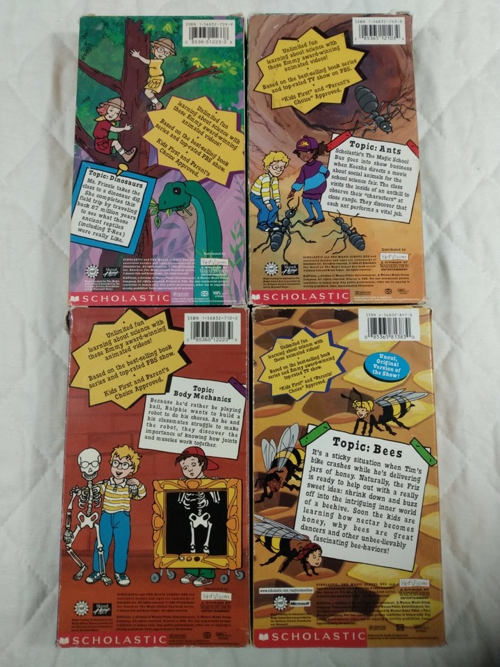 Lot of 4 Scholastic’s The Magic School Bus VHS Tapes Homeschool ...