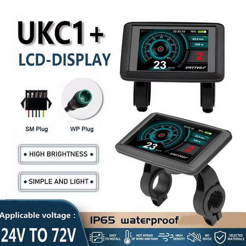 36V 48V 52V 60V 72V E-Bike LCD Display UKC1+ 3.5inch Color display SM ...
