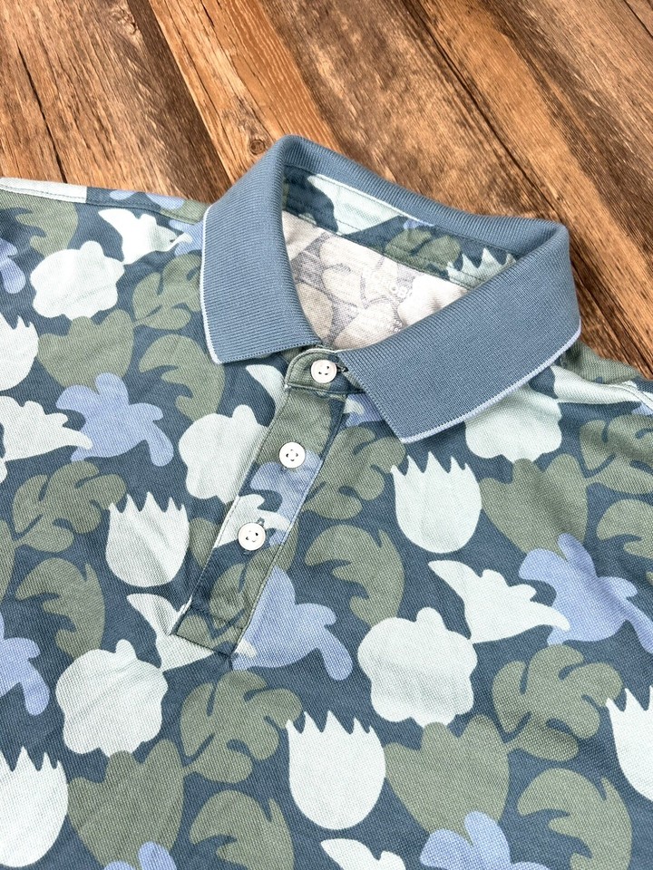 Bonobos Golf Polo Shirt Floral Green Standard Fit Men's S Small Cotton ...