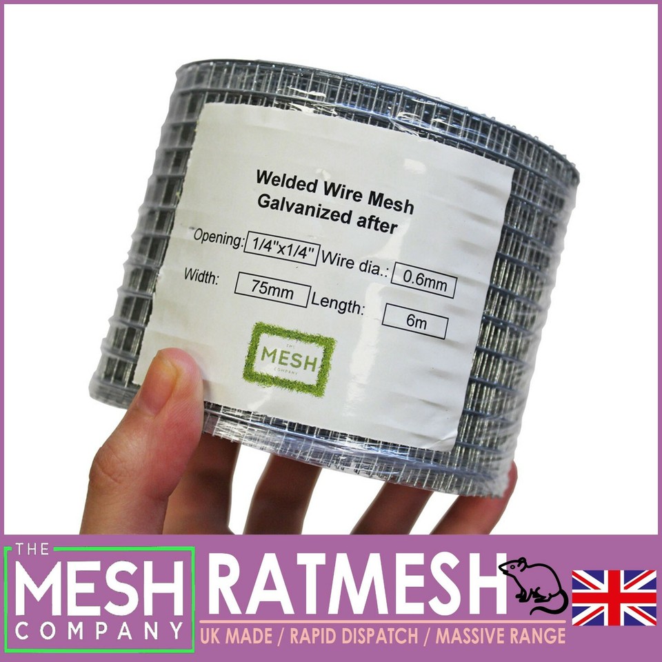The Mesh Company Galvanised Rat Mesh Roll | Rodent Proofing Welded ...