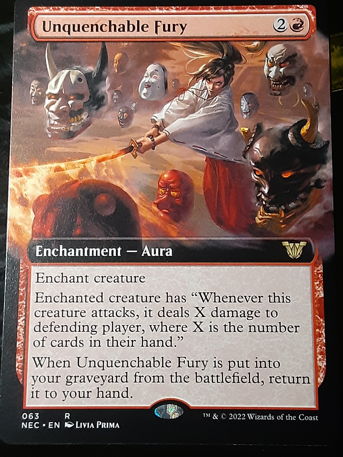 Unquenchable Fury Extended Art , Commander Kamigawa ND ,NM ,MTG,FREE ...