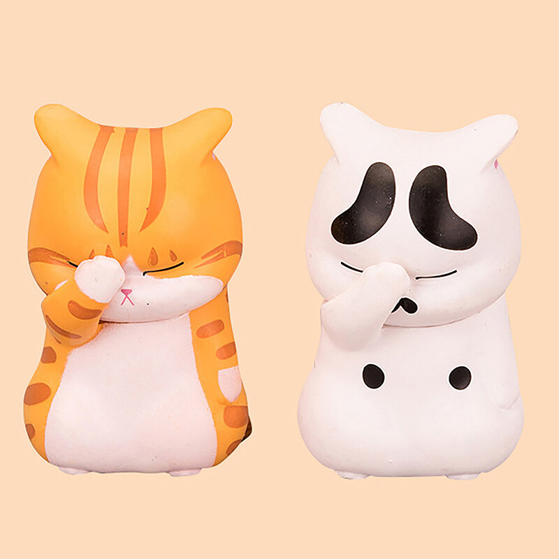Cute Cat Mini Model Doll Ornaments Figures Statue Kawaii Desktop Car ...