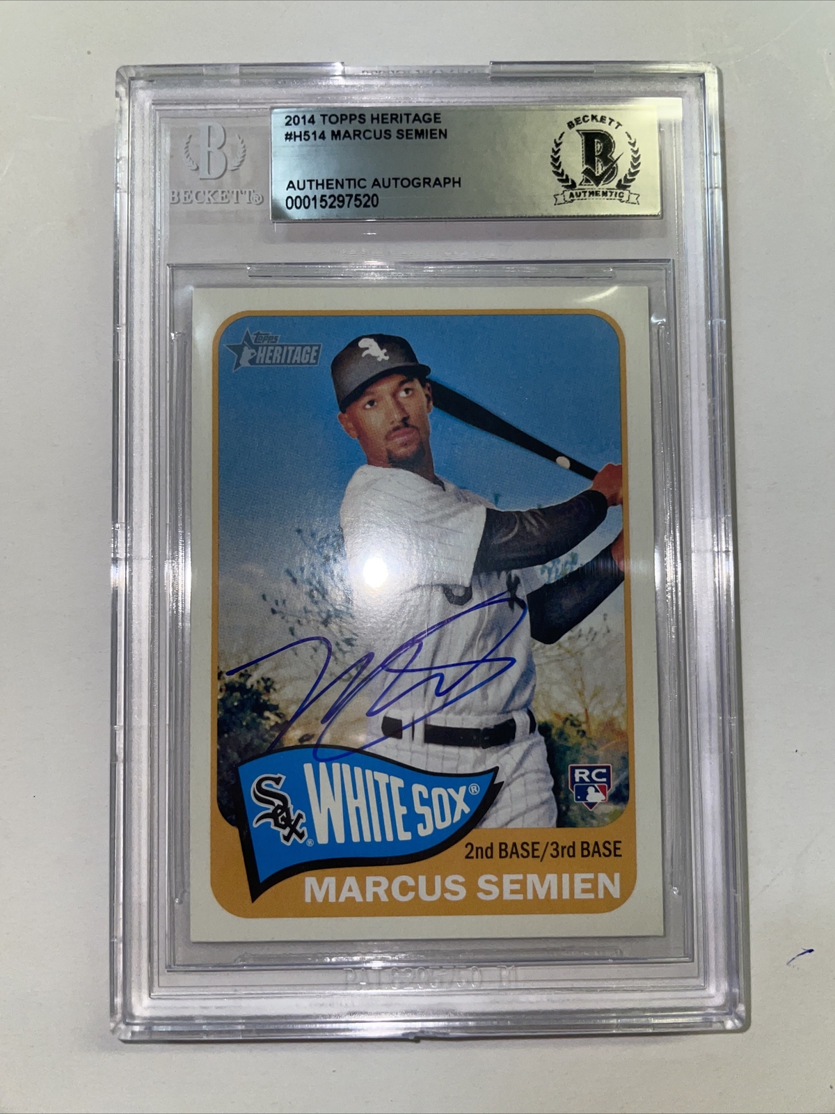 Marcus Semien Signed 2014 Topps Heritage Rookie Card #H514 Beckett ...