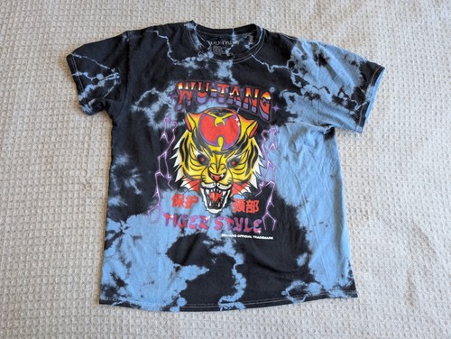 Wu Tang Shirt Adult Medium Blue Black Tie Dye Tiger Style Logo Official ...