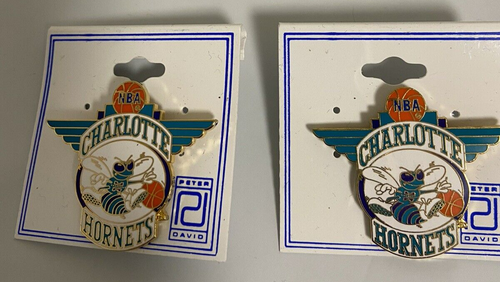 Charlotte Hornets Vintage Pins With Team Name And Logo NBA Set Of Two ...