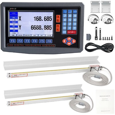 2 Axis LCD Digital Readout& Linear Scale For Milling Lathe Machine ...