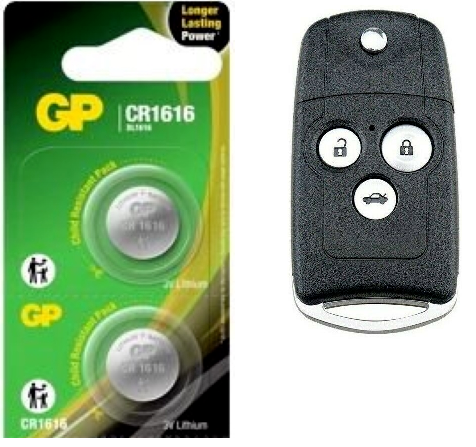 2X CR1616 REMOTE KEY FOB BATTERY FOR HONDA ACCORD CIVIC JAZZ (READ ...
