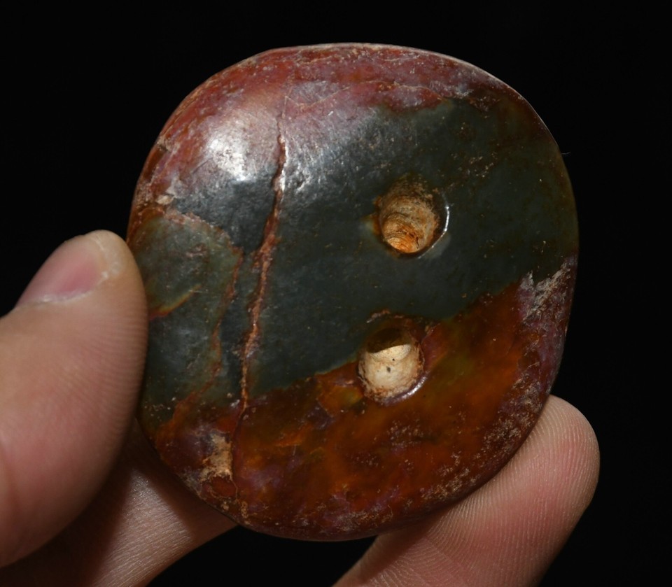 4.5CM China Hongshan Culture Old Jade Carved People Person Face Amulet ...