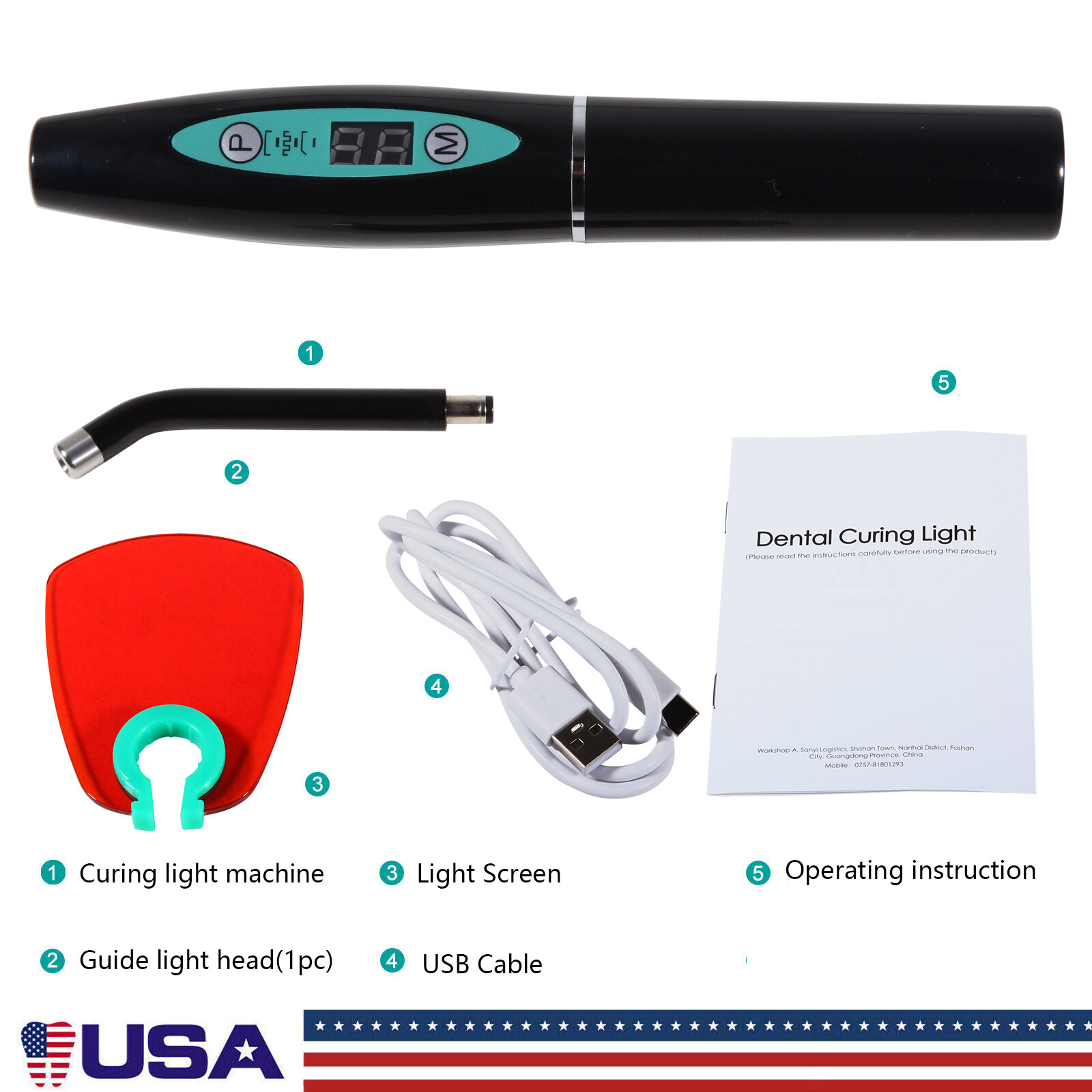Dental Wireless Cordless LED Cure Curing Light Lamp 1500mw 5W Tool ...