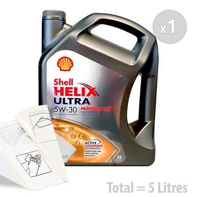 Car Engine Oil Service Kit / Pack 5 LITRES Shell Helix Ultra AJ-L 5w-30 ...