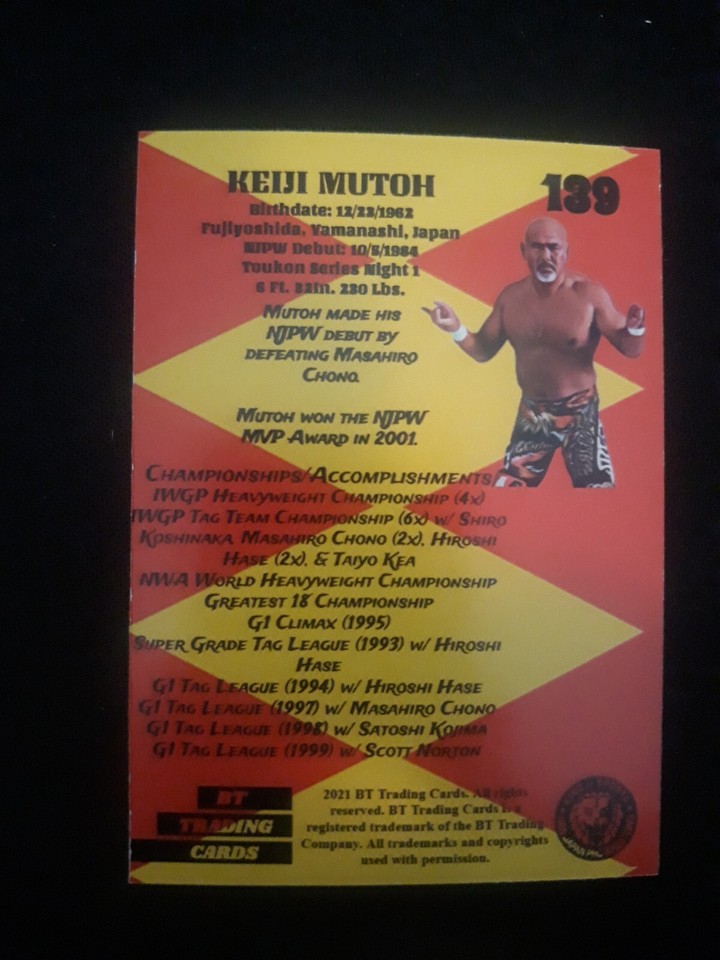 CUSTOM NJPW New Japan Pro Wrestling Trading Card 2021 Keiji Mutoh #139 ...