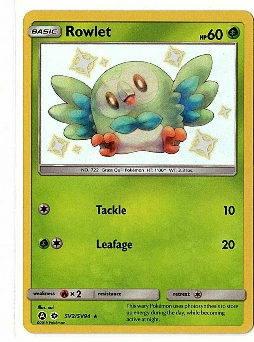 Rowlet SV2/94 - Rare Shiny Card | Hidden Fates Shiny Vault (sma-SV2)