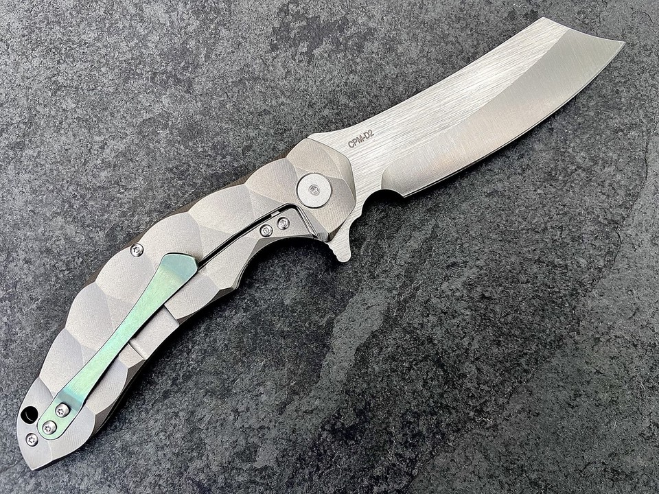 Titanium Pocket Folding Knife, Solid Tc4 Titanium Handle, CPM-D2 Steel ...