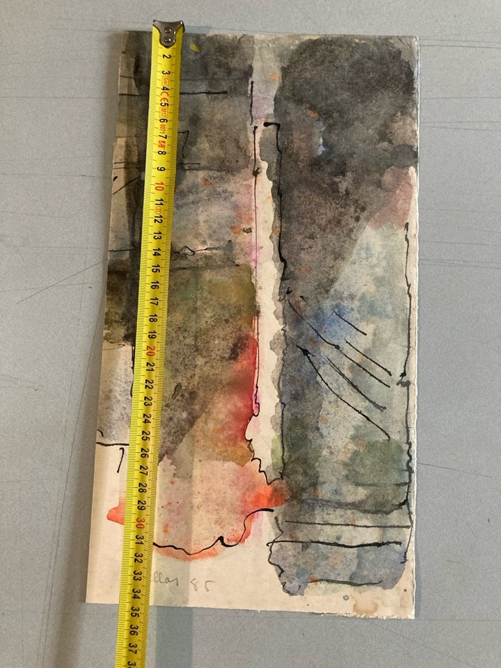 Beautiful Painting On Paper Stone Kallos Abstract Art 1985 Watercolour ...