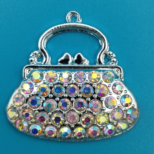 Charm Pendant Shiny Bling Stones Coin Purse Shape | eBay