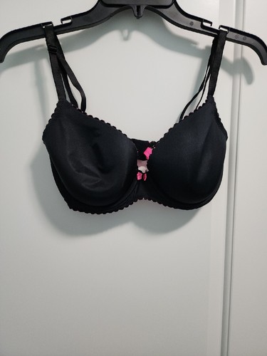 Betsy Johnson Black And Pink Bra Sz 32DD | eBay