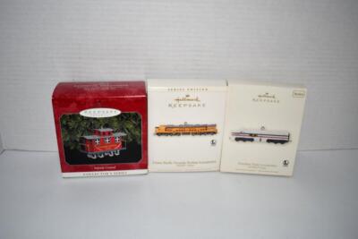 Hallmark Set of 3 Vintage Train Ornaments NIB | eBay