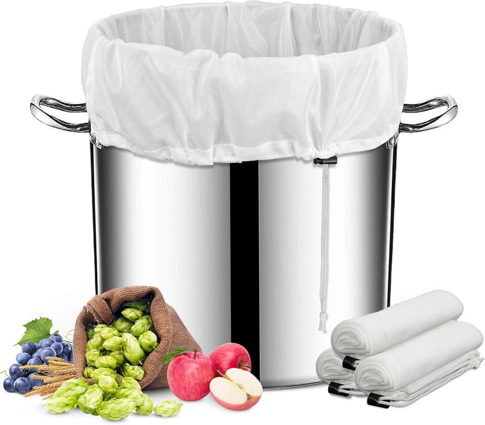 3 Pack Brew Bags - 26" X 22" Large Filter Bags Mesh Filter Reusable ...