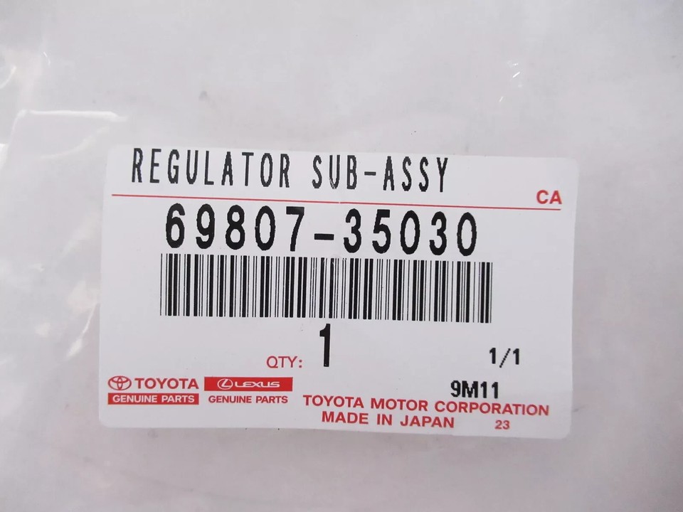 Genuine 2010-2024 Toyota 4Runner Tailgate Door Window Regulator ...