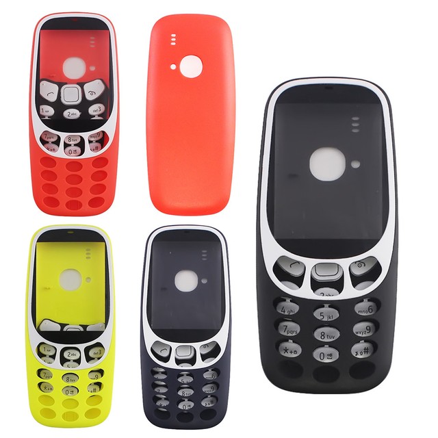 New For Nokia 3310 Full Housing Cover Case Front Frame &Back Cover ...