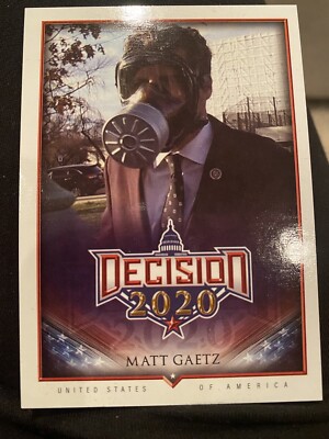 2020 DECISION ~ MATT GAETZ "GAS MASK" SHORT PRINT SP CARD #396 ...